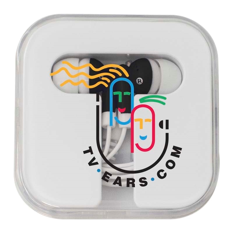Custom Ear Buds with Square Case | WithLogos