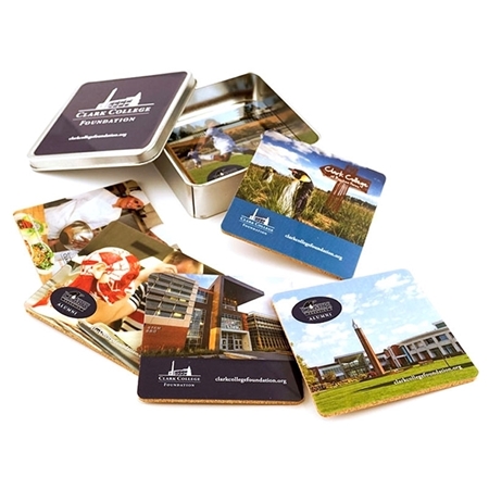 Full Color Cork Coasters in Tin | WithLogos
