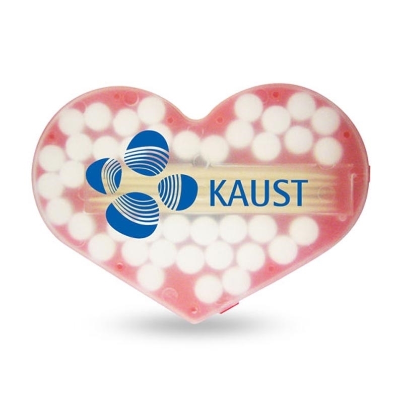 Customized Heart Pick 'n' Mints with Custom Logo