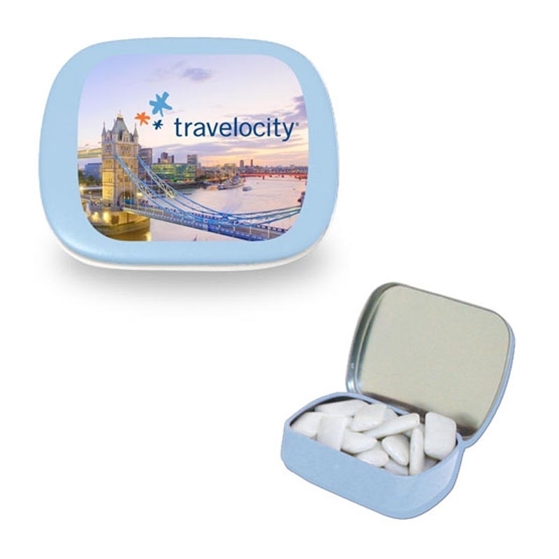 Custom Gum | Personalized Hinged Tin Filled with Gum | WithLogos