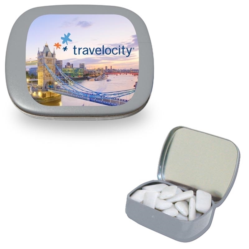 Custom Gum | Personalized Hinged Tin Filled with Gum | WithLogos