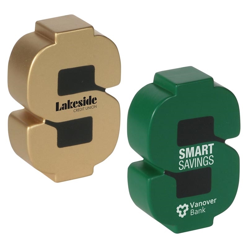 Customized Dollar Sign Stress Ball with Printed Logo | WithLogos
