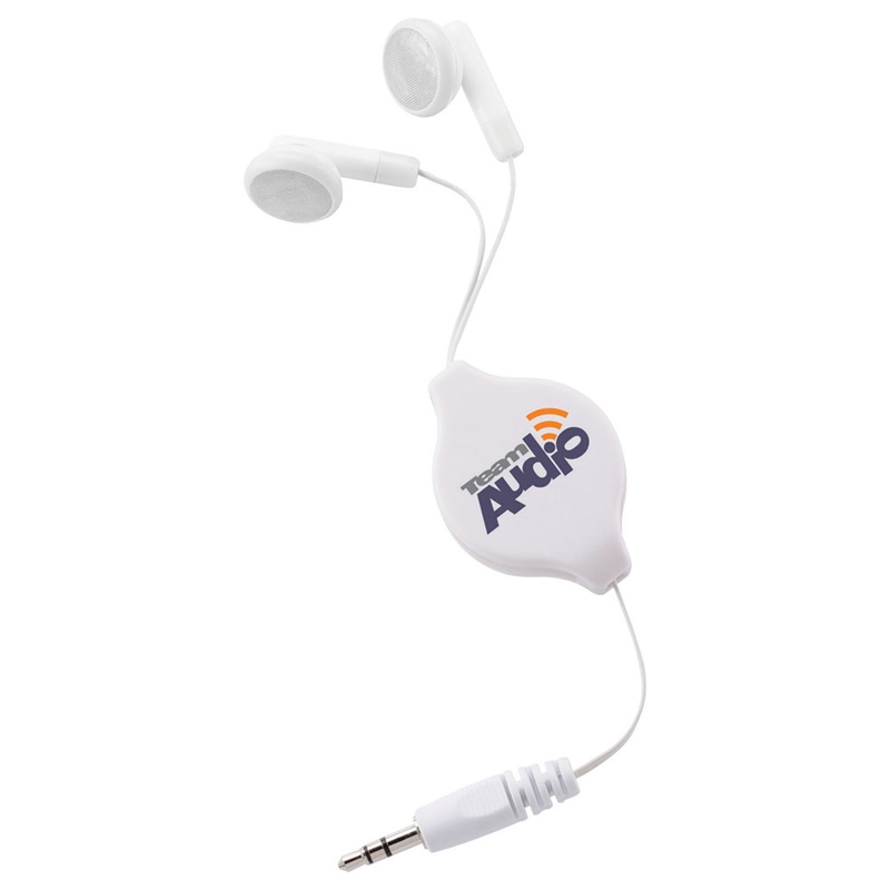 Personalized Retractable Earbuds (Colors) | WithLogos