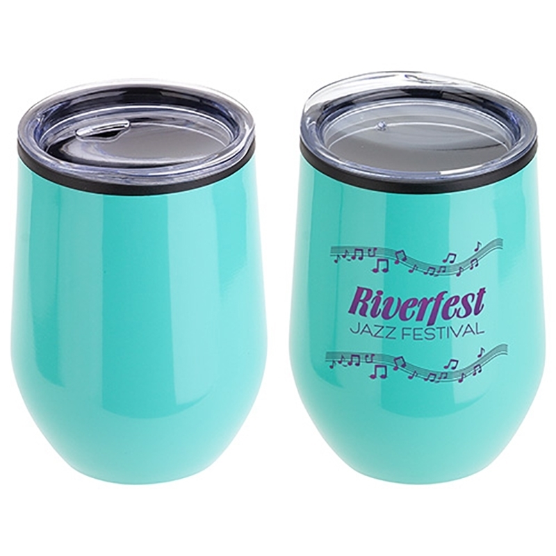 Personalized 12 oz Stainless Steel Wine Goblet | WithLogos