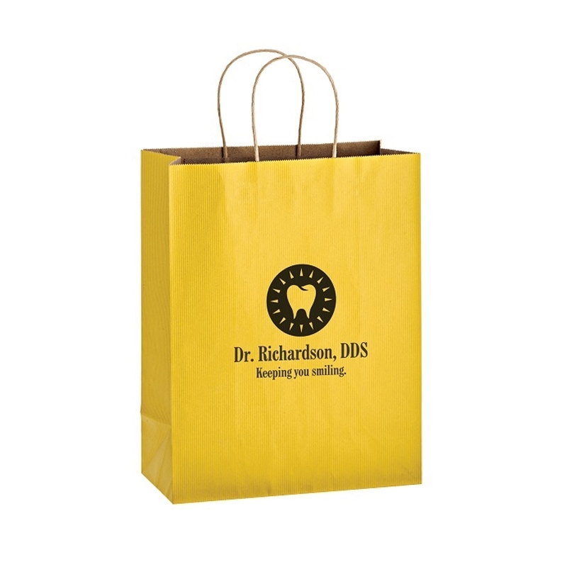 Custom Matte Paper Bag 10x5x13 | Eco-Friendly Logo Shopper Bags | WithLogos