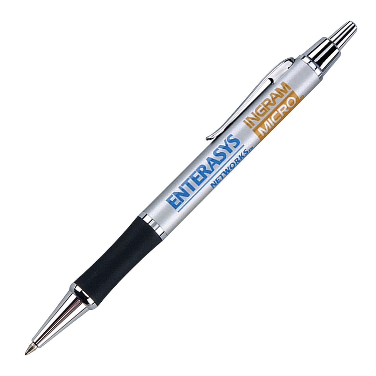 Custom Satin Chrome Click Action Ballpoint Pen | WithLogos