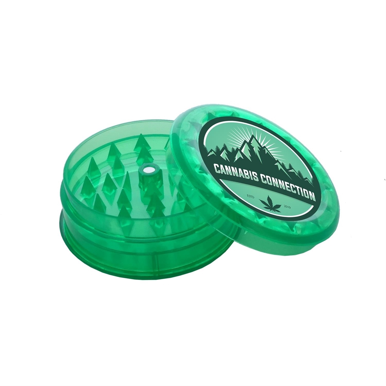 Custom Large Plastic Grinder w Magnetic Lid | WithLogos